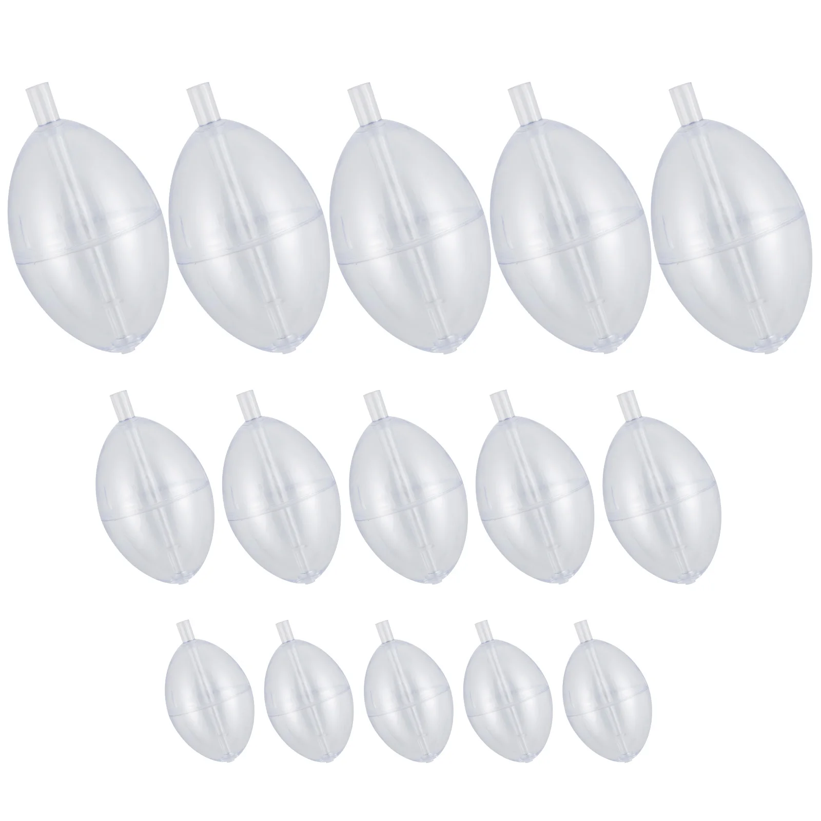 15pcs Fishing Slip Bobbers Strike Indicator PVC Plastic Clear Float ...