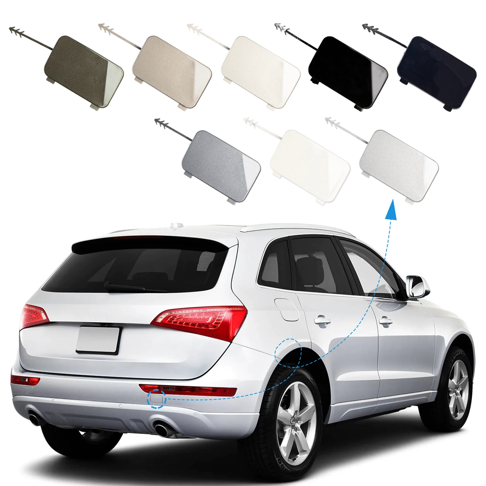 Rear-Bumper-Tow-Hook-Cover-Cap-For-Audi-Q5-Accessories-2008-2009-2010 ...