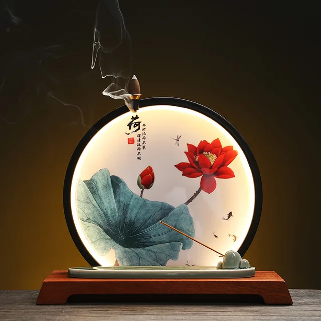 Ceramic Backflow Incense Burner Waterfall Chinese Incense Stick Holder ...