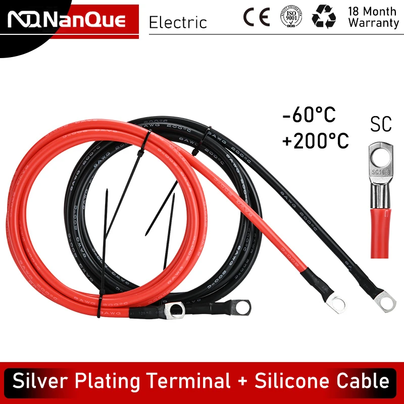 Battery Cable Silicone Soft Cable Red Black Color With Terminal ...