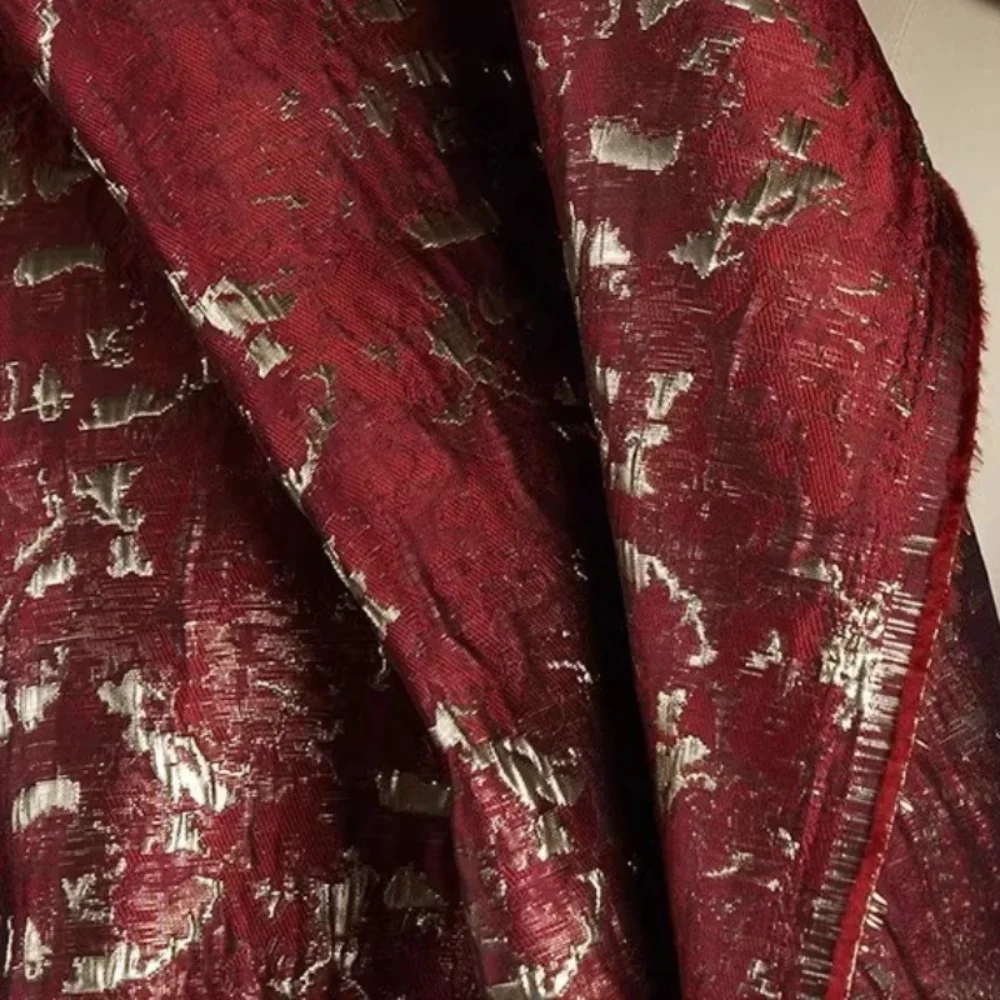 Red Gold Woven Brocade Jacquard Fabric for New Chinese Style Shiny ...