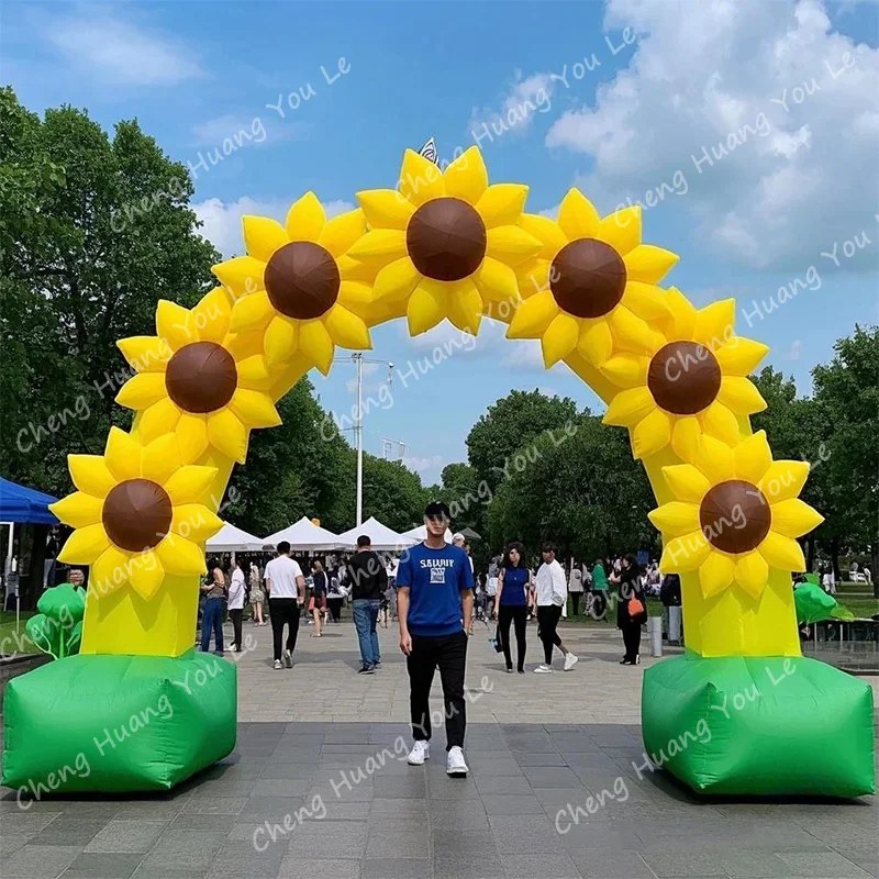 Factory customize inflatable sunflower arch courtyard shop park ...