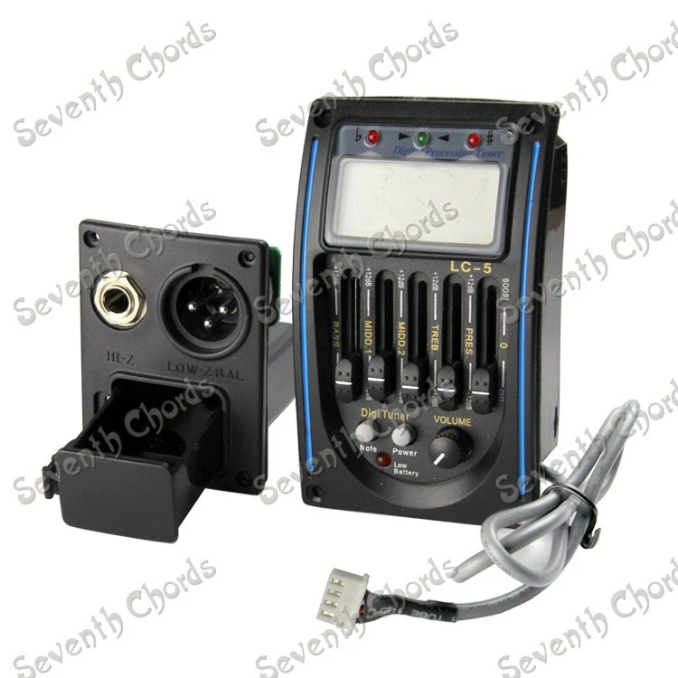 Lc-5 5 Bands Acoustic Guitar Pickup Eq Preamp Lcd Tuner Piezo Pickup ...