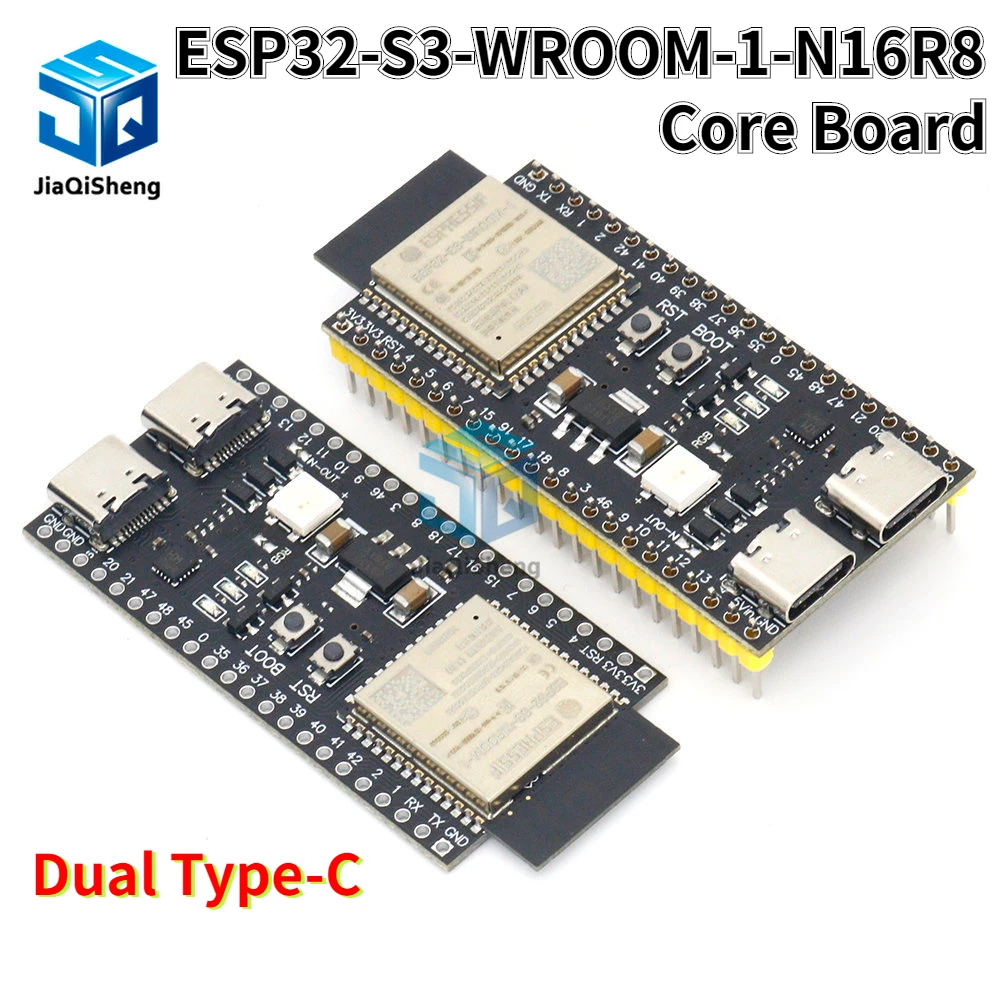 onboard WROOM 1 N16R8 module development board of the ESP32 S3 core ...