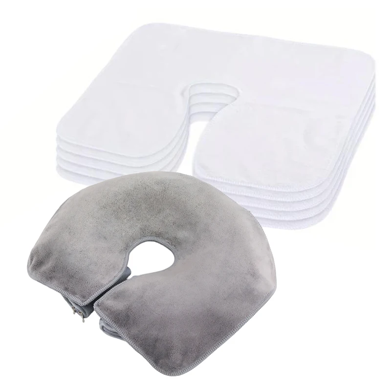 *Microfiber Head Pad Towels U-Shaped Facial Pillow Covers Thickened ...