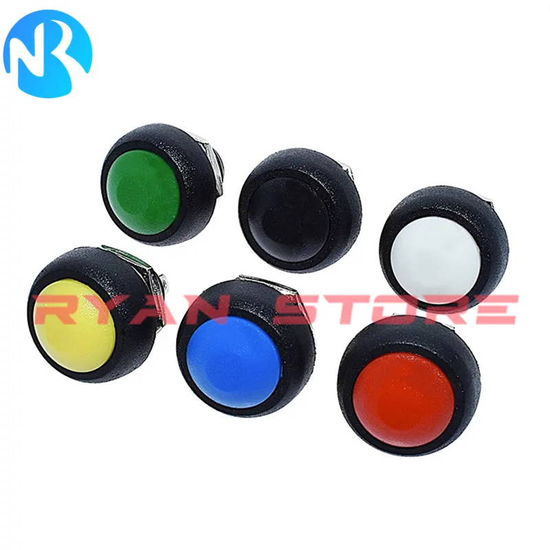 5PCS-PBS-33B-2Pin-Mini-Switch-12mm-Waterproof-Momentary-Push-Button ...