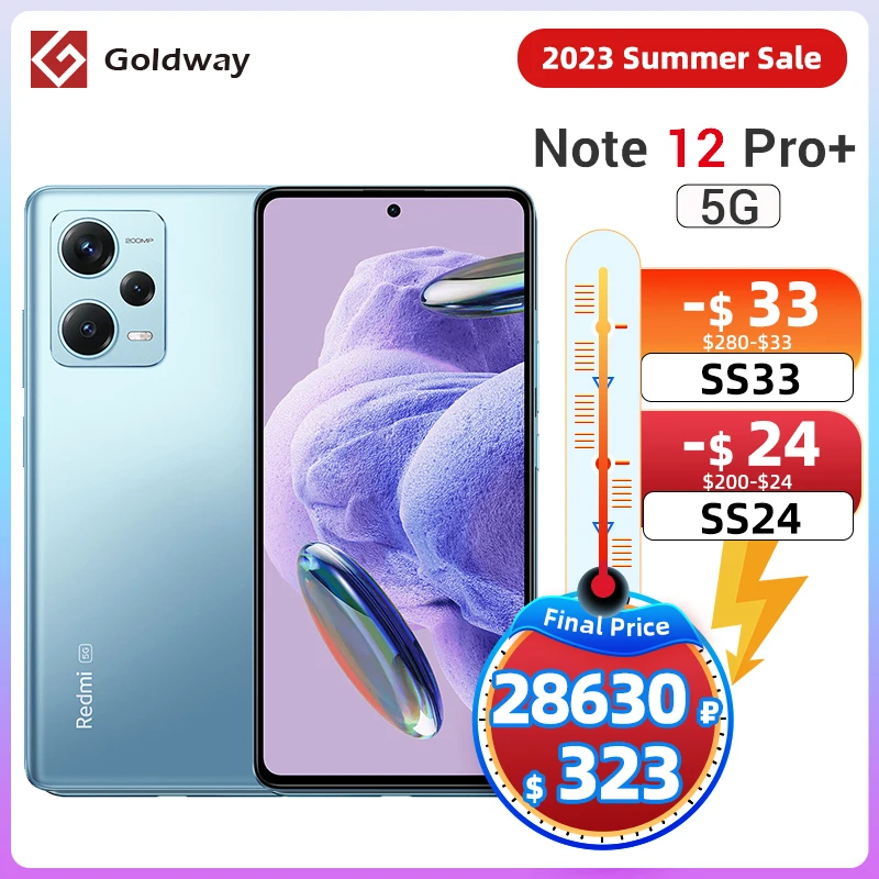 Global Version Xiaomi Redmi Note 12 Pro+ Plus 5G 200MP OIS Camera 8GB ...
