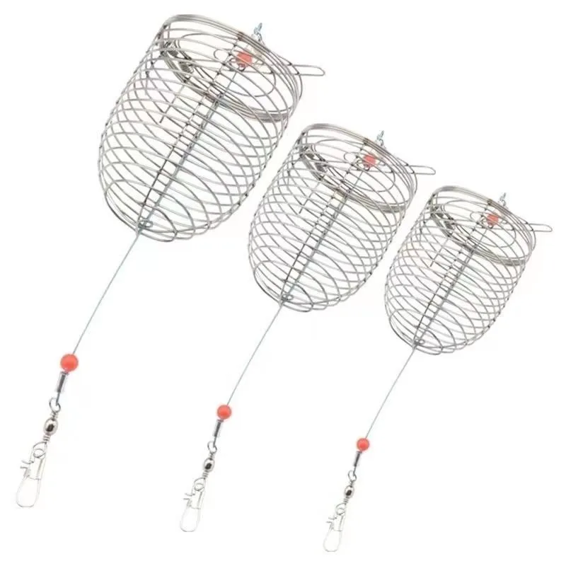 Stainless-Steel-Bait-Cage-Basket-Feeder-HolderFishing-Lure-Cage-Fishing ...