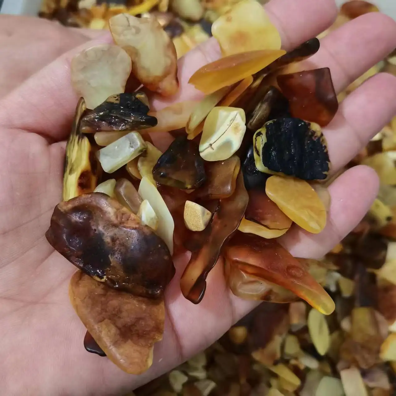 7-9/10-12/13-15mm 500g Natural Amber Tumbled Crystal Bulk Stone ...