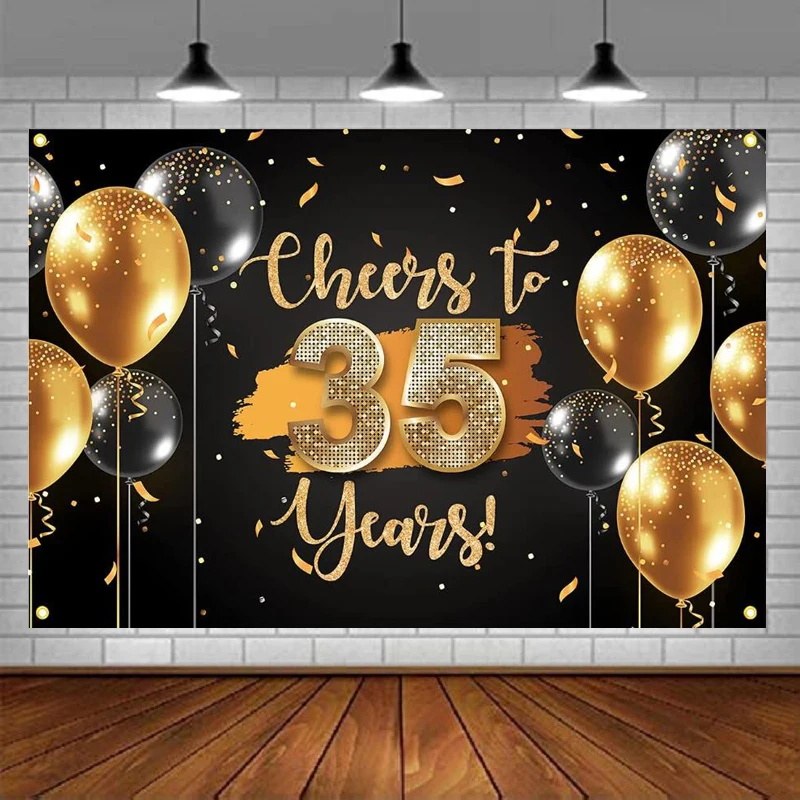 35 Birthday Party Decorations | Happy 35th Birthday Backdrop ...