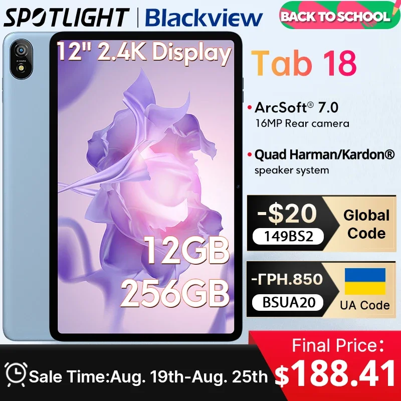 Kamera-Rekam-dunia-Tablet-12-inci-Blackview-Tab-18-Tablet-8GB-12GB ...