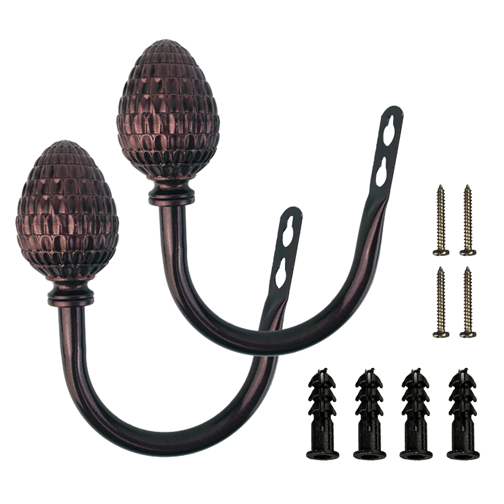 1-Pair-Hook-Drapery-Living-Room-Curtain-Holdback-Accessories-Pine-Cones ...