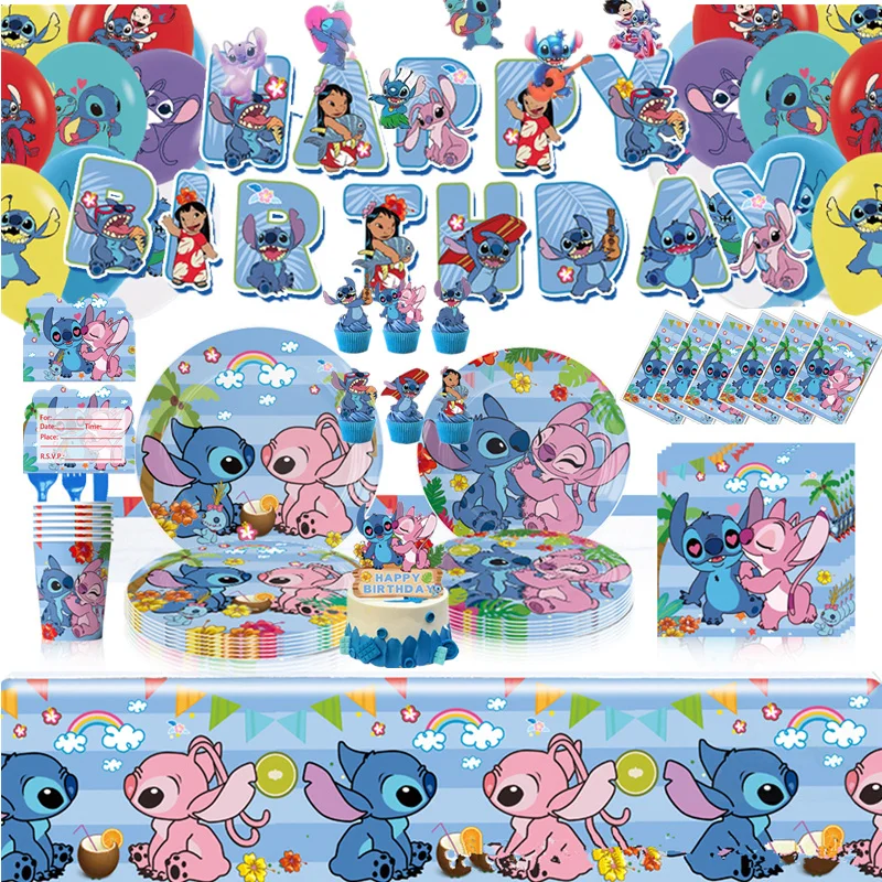 Lilo-Stitch-Theme-Birthday-Party-Decoration-Girls-Boys-Tableware-Cup-Plate-Napkin-Banner-Balloon ...