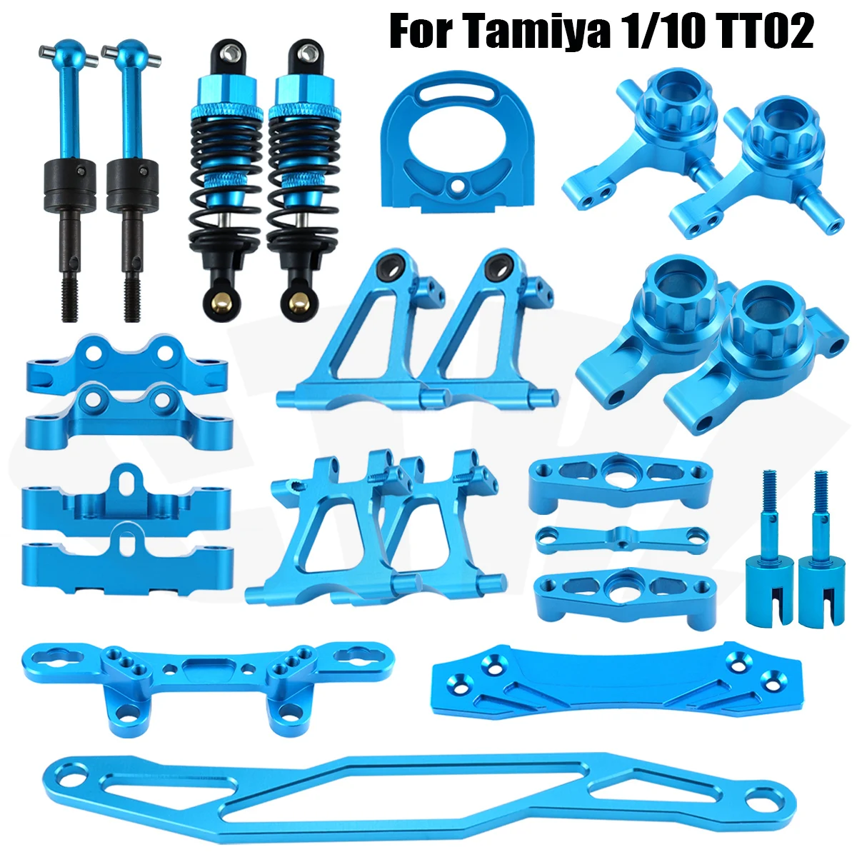 Tamiya TT02 Full Set Metal Kit Steering Cup Shock Absorber CVD Tie Rod Steering Group for 1/10 ...