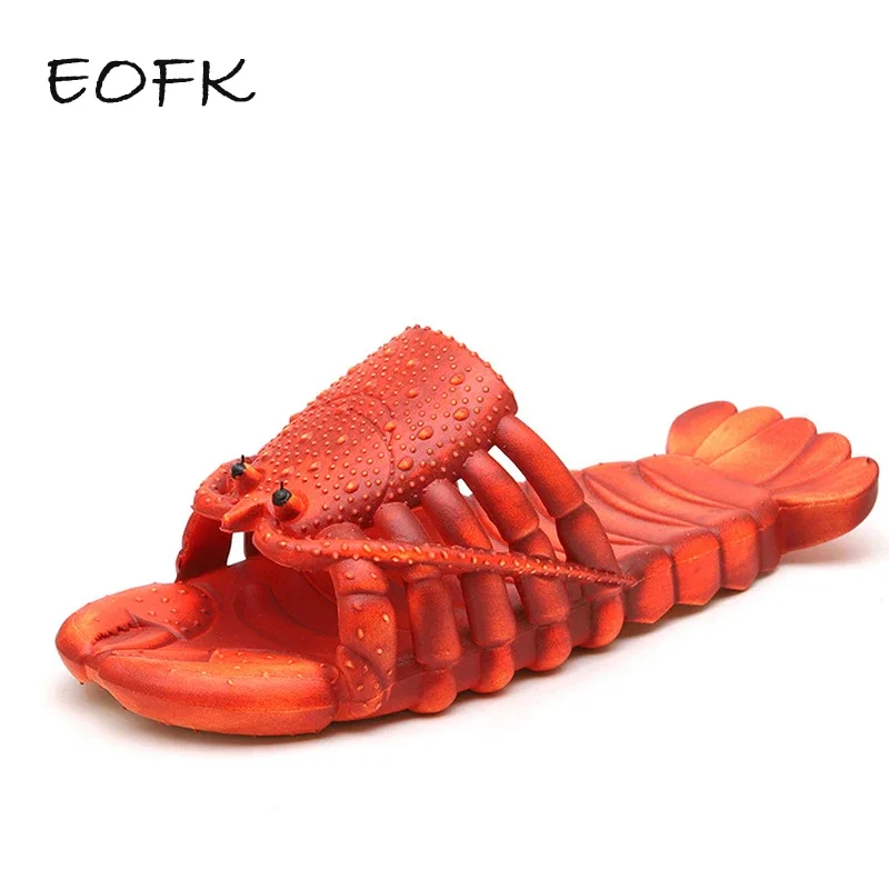 EOFK Lobster Slippers Women Funny Animal Summer Flip Flops Cute Beach ...