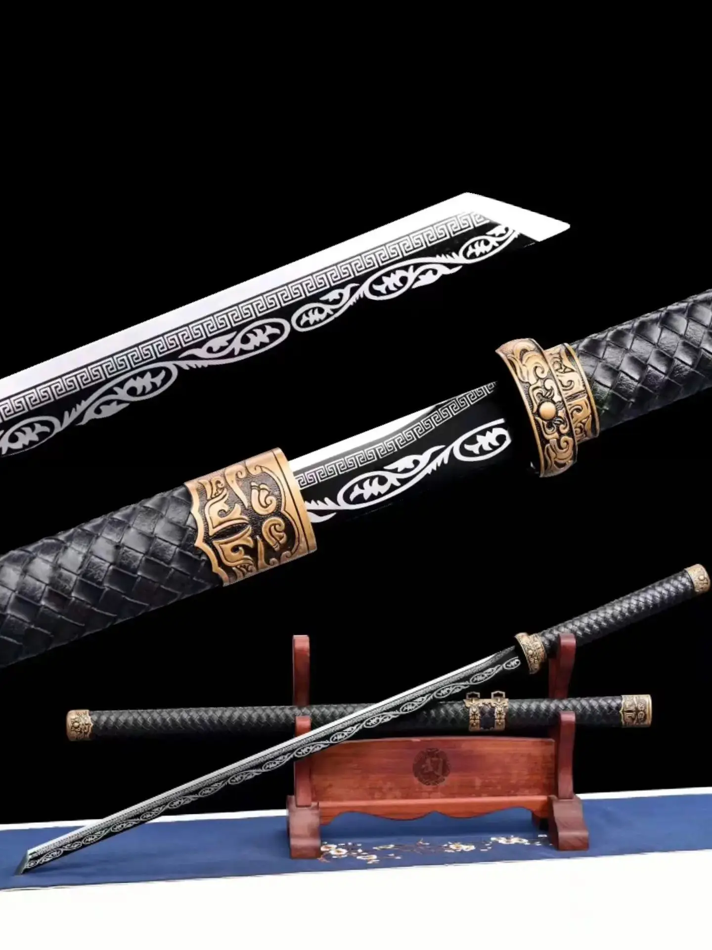 Chinese-Battle-Sword-Real-Handmade-Multi-Refined-Spring-Steel-Blade ...