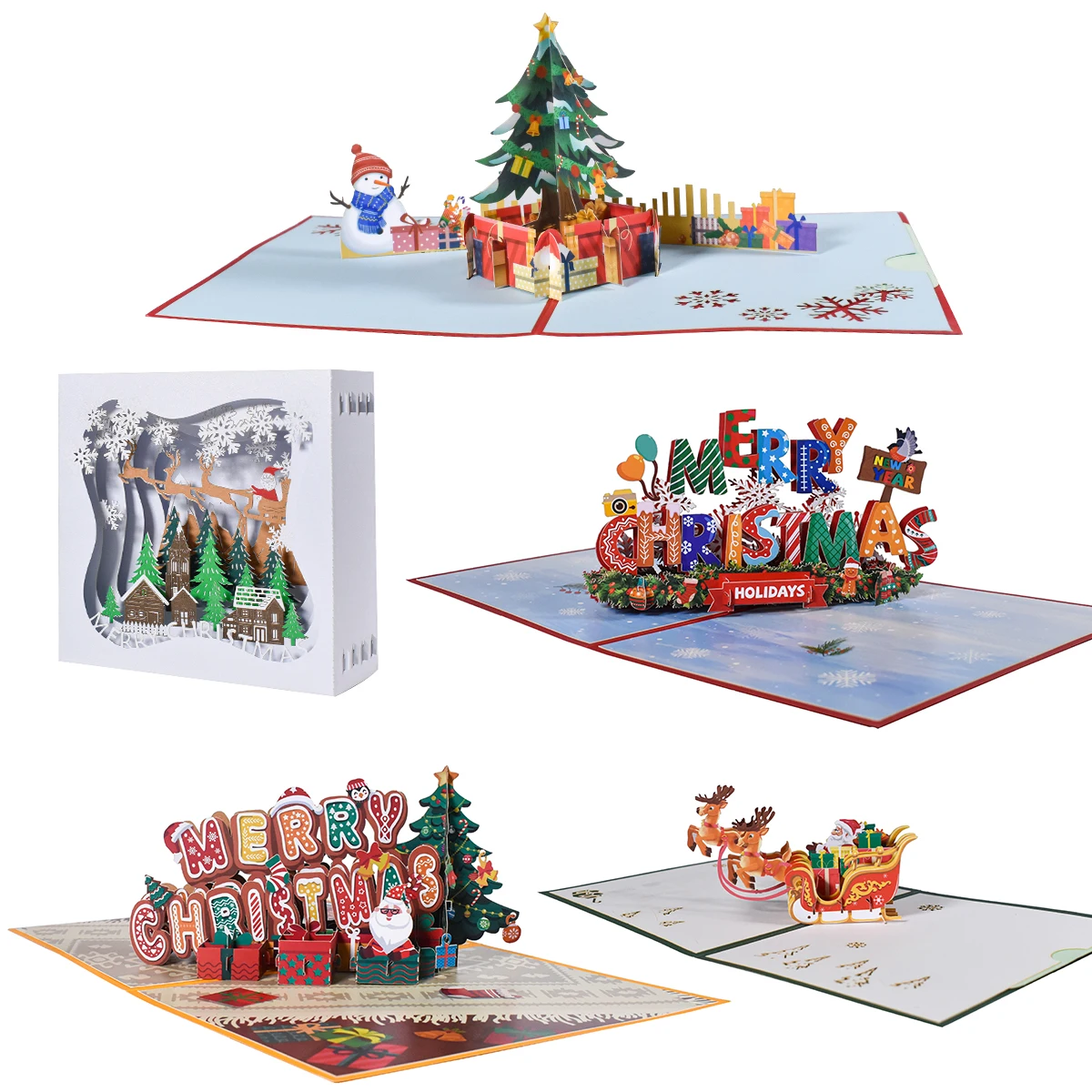 5-Pack-Mixed-Designs-3D-Christmas-Greeting-Cards-Xmas-Pop-Up-Cards-Bulk ...