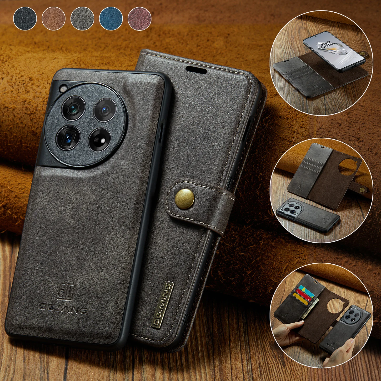 Premium DG.MING Detachable Leather Wallet Case with Magnetic Closure ...