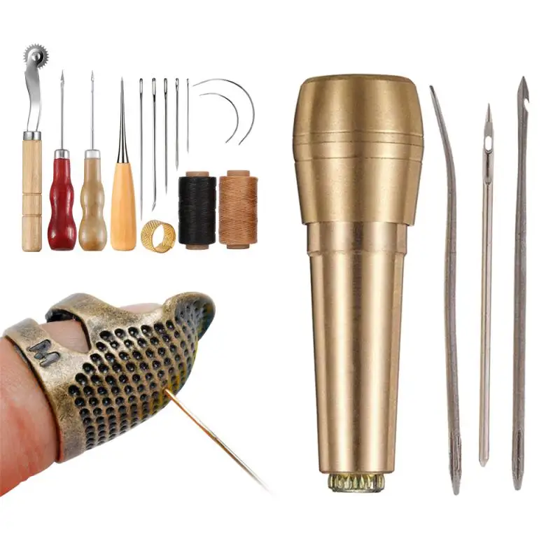 DIY-Leather-Sewing-Awl-Kit-Waxed-Thread-Hand-Sewing-Tools-Leather-Craft ...