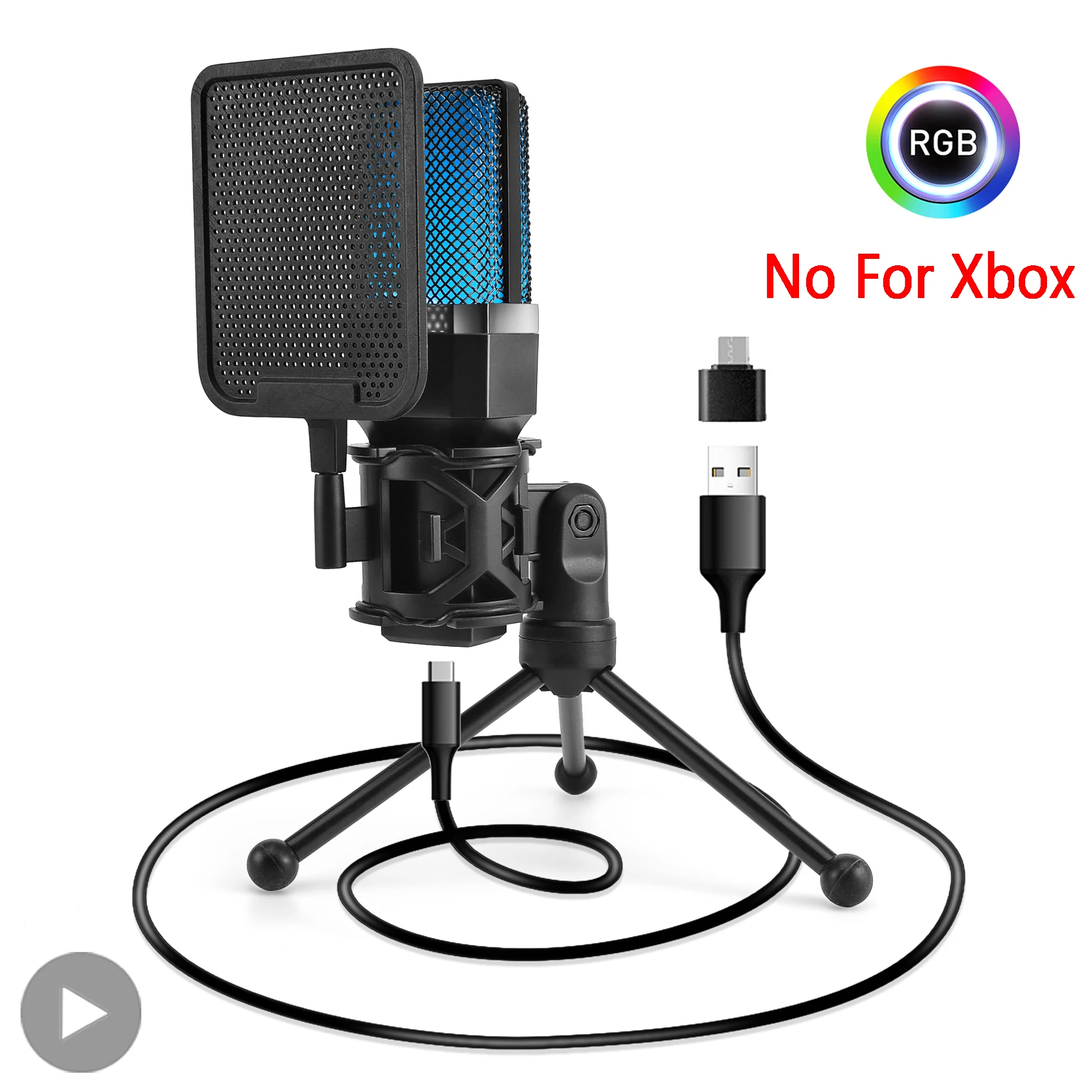 Professional-Microphone-Condenser-Gaming-Mic-PC-Laptop-Computer-USB ...