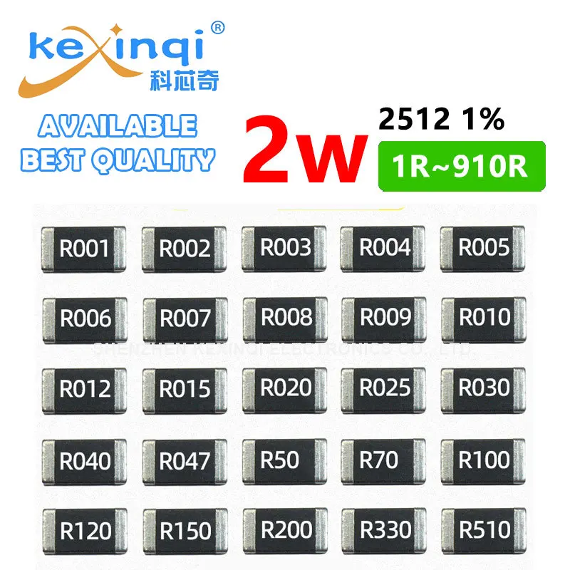 50PCS/lot SMD 2512 Resistor 1% 2W resistance 0R Ohm 0.1R~910R| | - AliExpress