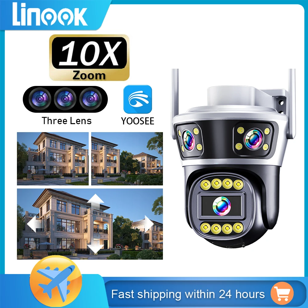 Linook-YOOSEE-Three-lens-12MP-wireless-WiFi-camera-optical-zoom-closed ...