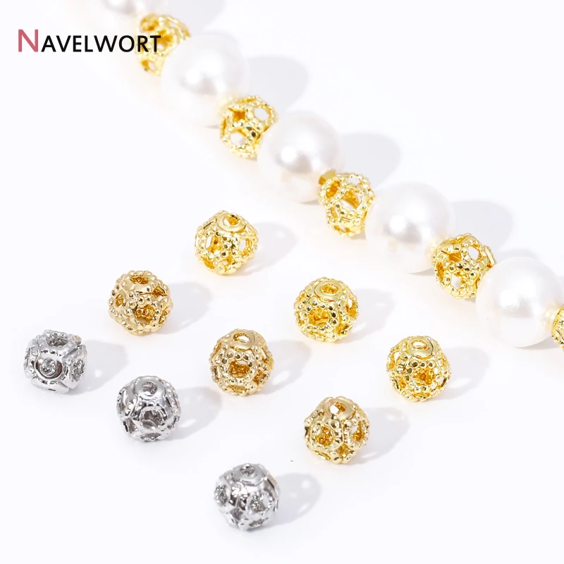 50-100pcs-4mm-Hollow-Out-Spacer-Beads-Separators-For-Beads-14K-Gold ...