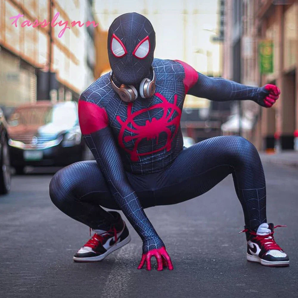 Miles-Morales-Spider-Boy-Costume-Cosplay-Super-Zentai-Hero-Suit ...