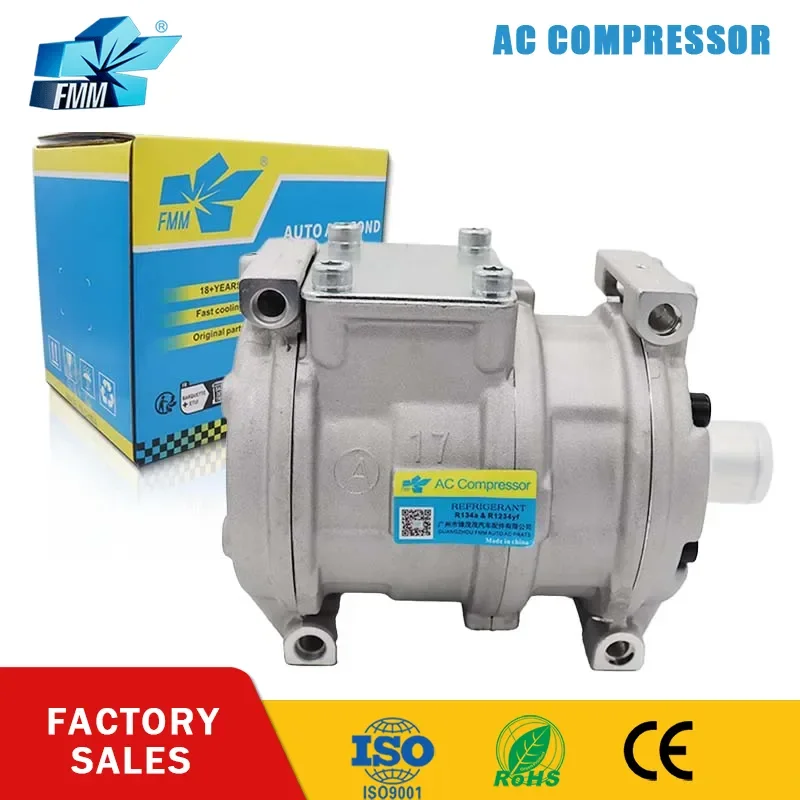 FMM 12V Refit Universal Automotive Air Conditioning AC Compressor ...