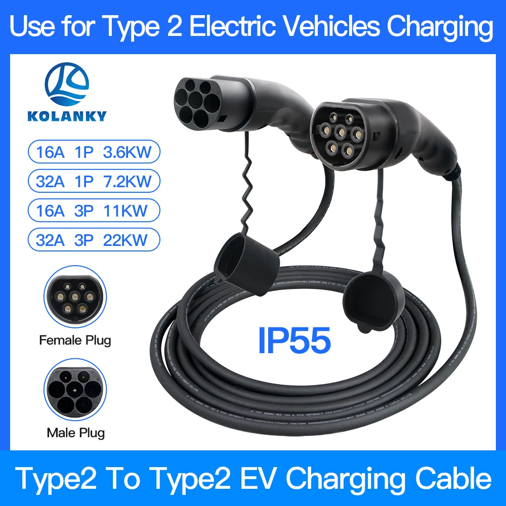 EV-Charging-Cable-16A-3-6KW-11KW-Electric-Vehicle-Cord-4M-Type-2-IEC ...