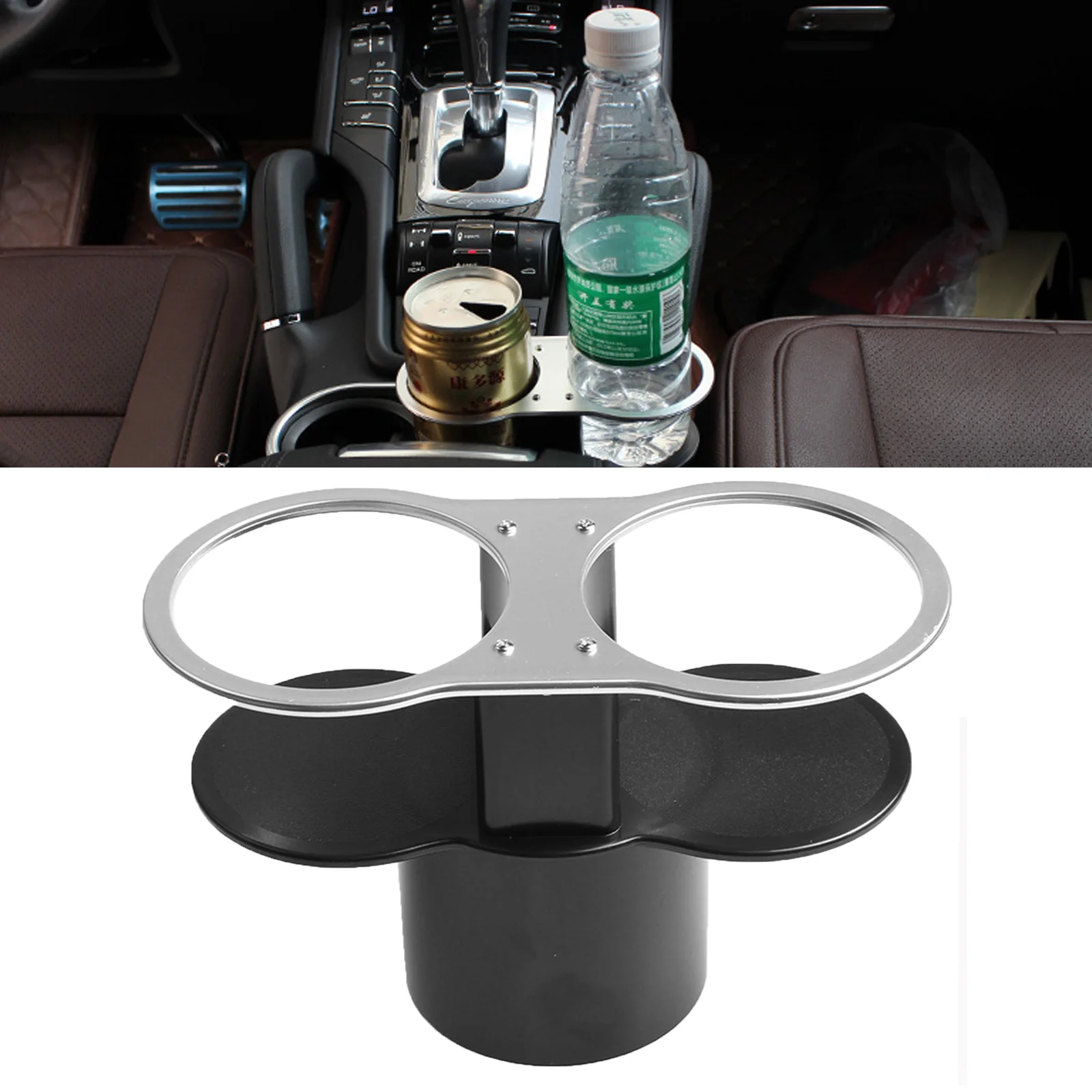 Universal-Double-Hole-Car-Cup-Holder-Drinks-Support-Automotive-Mount ...