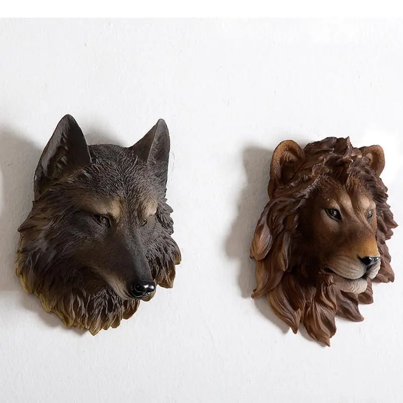 Creative-Three-dimensional-Animal-Head-Wall-Mounted-Animal-Sculpture ...