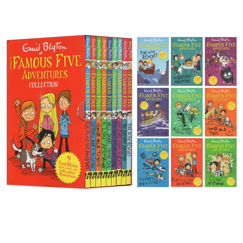 9PCS/Set Enid Blyton The Famous Five Adventures Collection Children ...