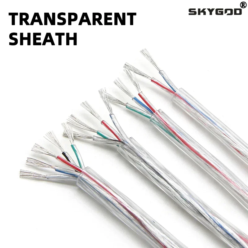 1-2-5m-Transparent-Power-Cord-28-26-24-22-20-18-16AWG-PVC-Insulation ...