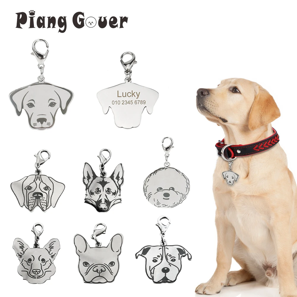 Personalizado-Dog-ID-Tags-gravar-Nome-Personalizado-Puppy-Collar-Acess ...