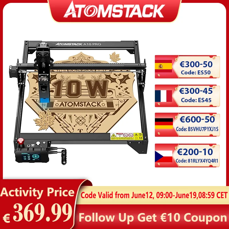 ATOMSTACK A10 S10 X7 Pro 50W Laser Engraver Accuracy Cutting 20mm Thick ...
