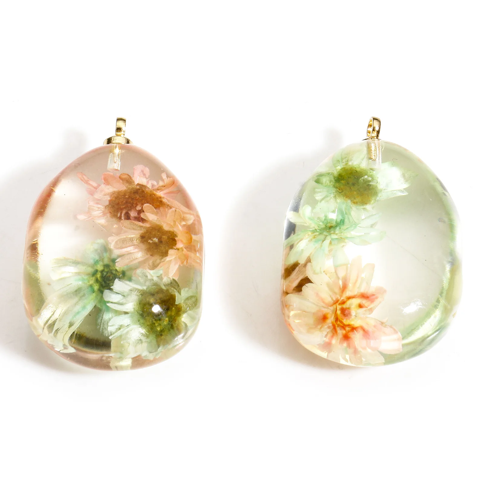 2PCs-Resin-Real-Dried-Flower-Charms-Drop-Shape-Gule-Daisy-Flower-Pendants-For-Jewelry-Making ...