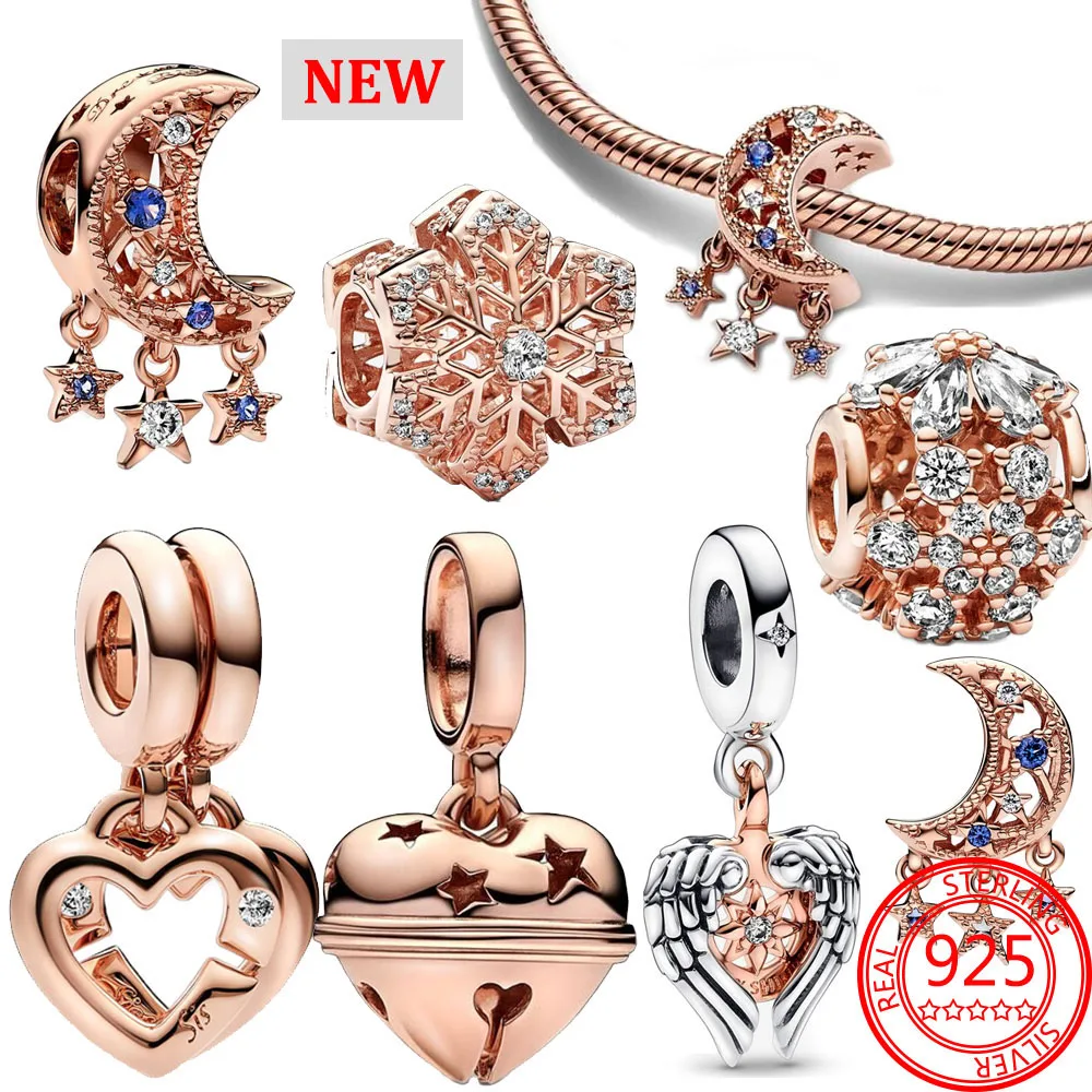 2022-Autumn-New-925-Sterling-Silver-Rose-Gold-Heart-Pink-Flying ...