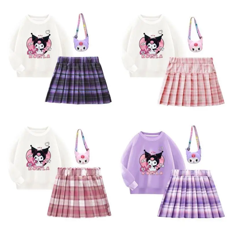 Anime-Kawaii-Sanrios-Kuromi-Kids-Long-Sleeve-Pleated-Dress-Spring ...