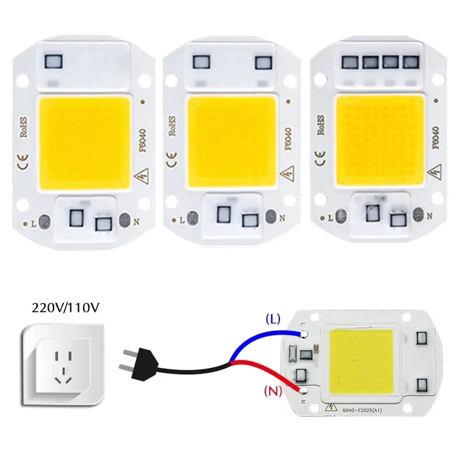 LED Chip COB Lamp Bead 20W 30W 50W LED 220V 110V Smart IC No Need ...