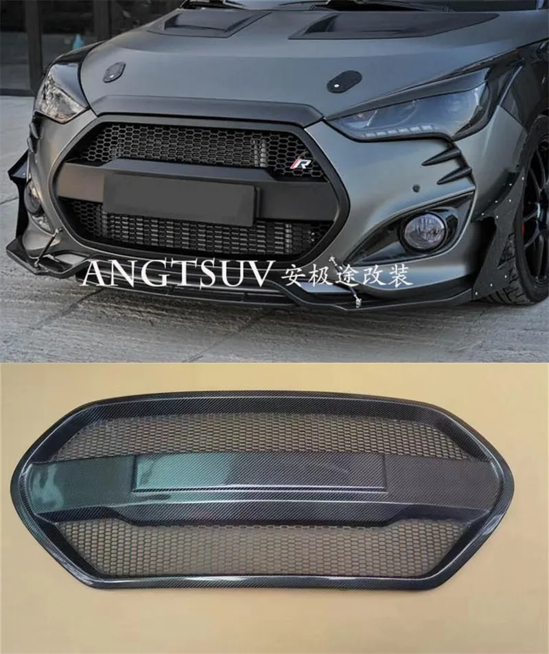 High Quality Real Carbon Fiber Car Front Bumper Mesh Grille Around Trim ...