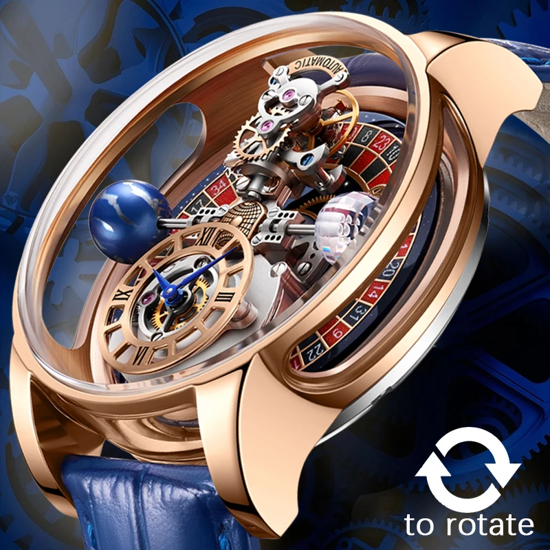 PINEU-Rel-gio-de-Roleta-Celestial-Masculino-Rel-gio-de-Pulso-de-Couro ...