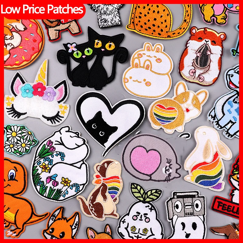 Low Price Animal Cat Patch Cartoon Embroiderdy Patch Iron On Patches ...