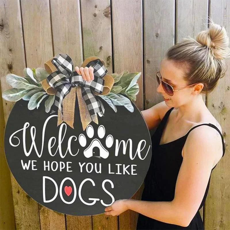 Welcome-Sign-Front-Door-Hanger-Wreath-with-Bow-Welcome-We-Hope-You-Like ...