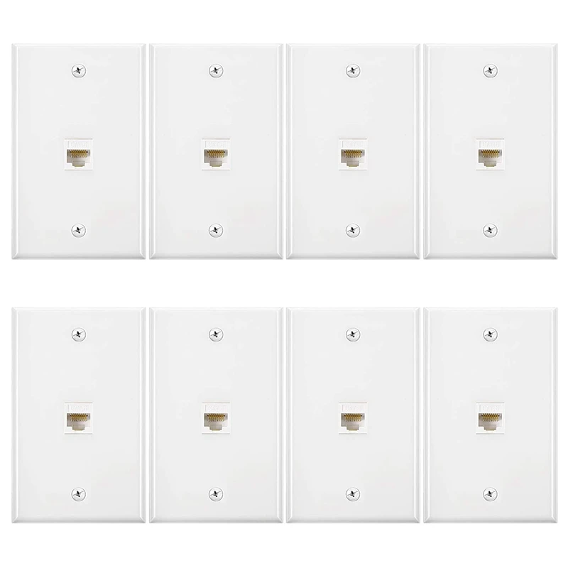 8 Pieces Ethernet Wall Plate, Rj45 Cat6 Female To Female Jack Inline ...