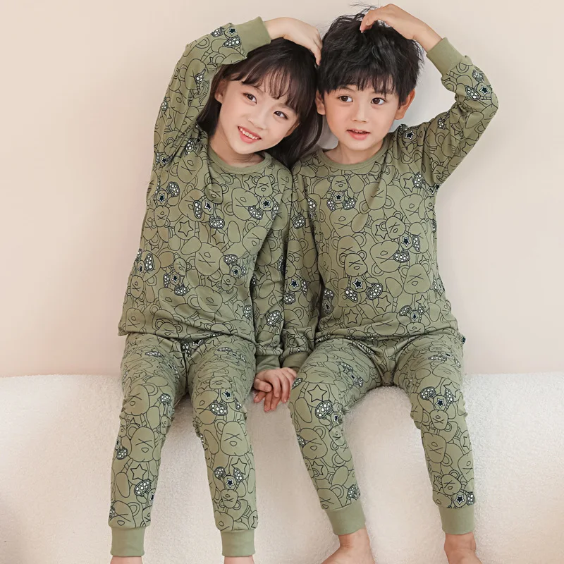 Kids Pajamas Christmas Sleepwear For Boys Girls Cotton Set Autumn ...