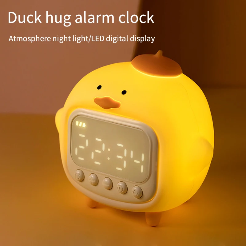 Hug-Duck-Alarm-Clock-Children-Snooze-Alarm-Clock-Timekeeping-USB ...