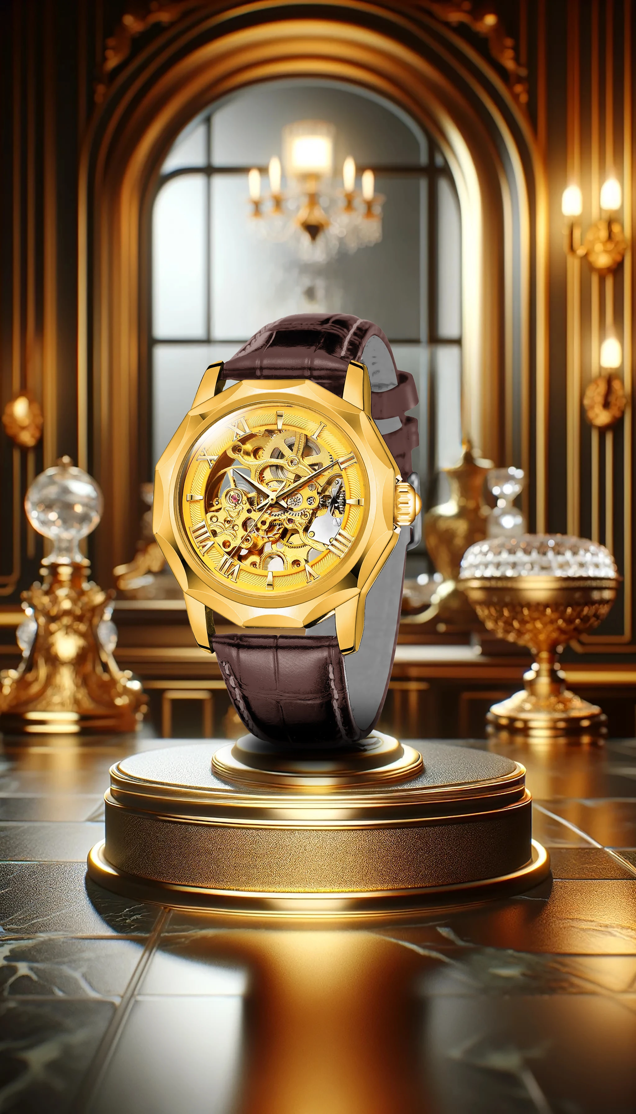 New Gold Men's Watch with High Aesthetic Value, Casual Business, Double ...