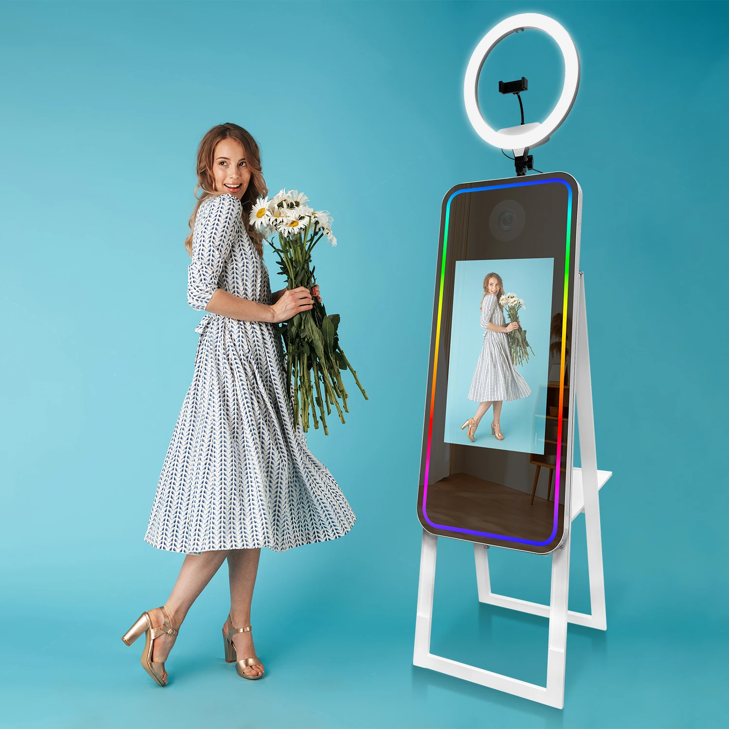 Wedding-Party-Photobooth-Selfie-Machine-40inch-Touch-Screen-Magic ...