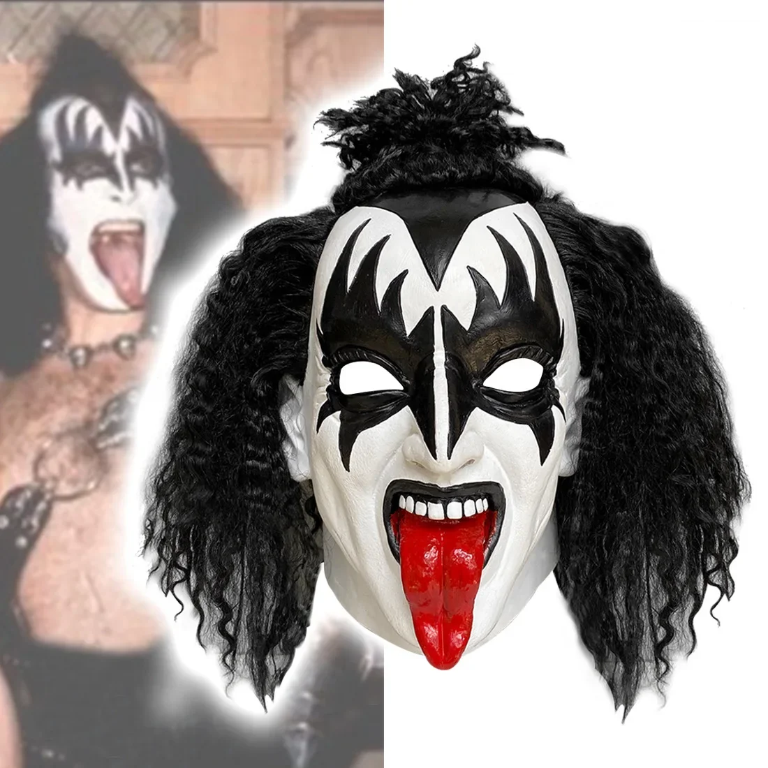 Halloween-Kiss-Gene-Simmons-Lead-Singer-Latex-Mask-Electric-Music ...